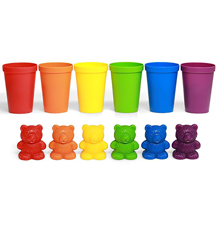Plastic Bear Counters and Dice Math Bears Game Rainbow Counting Bears ...