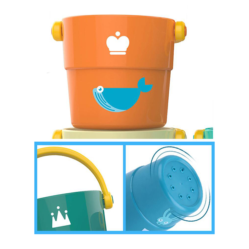 High Quality Play Water Bucket Stacking Cup Toys Bath Time Fun for Baby ...
