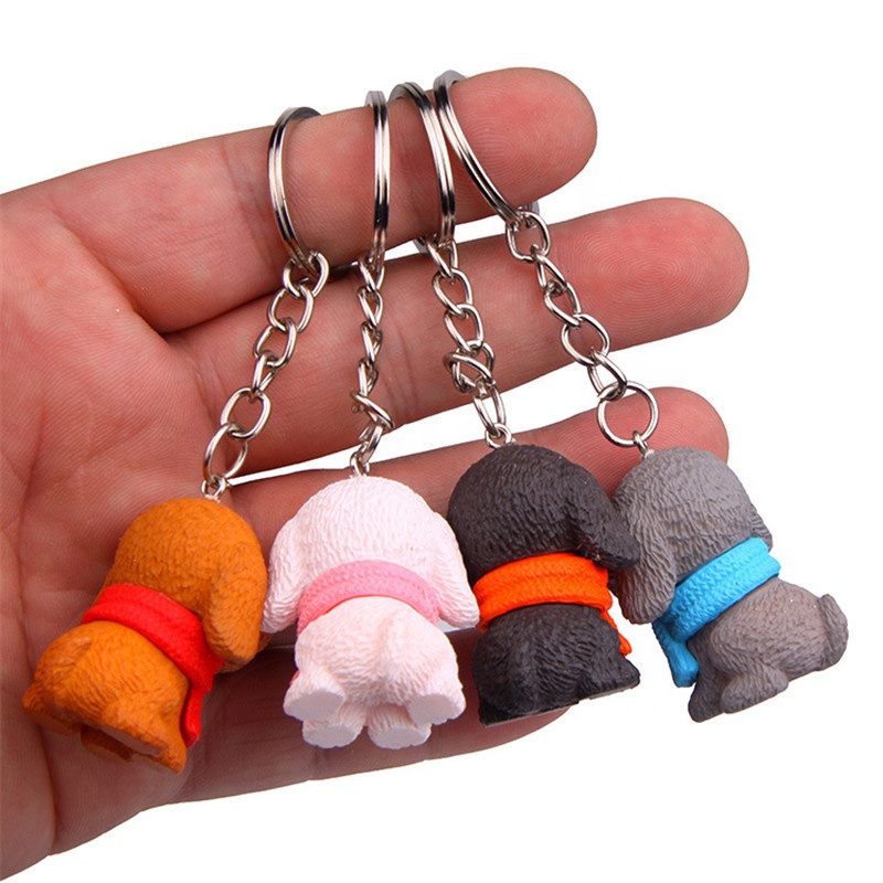 Promotional Lovely Miniature Animals Figures Keychain Action Figure Dog ...